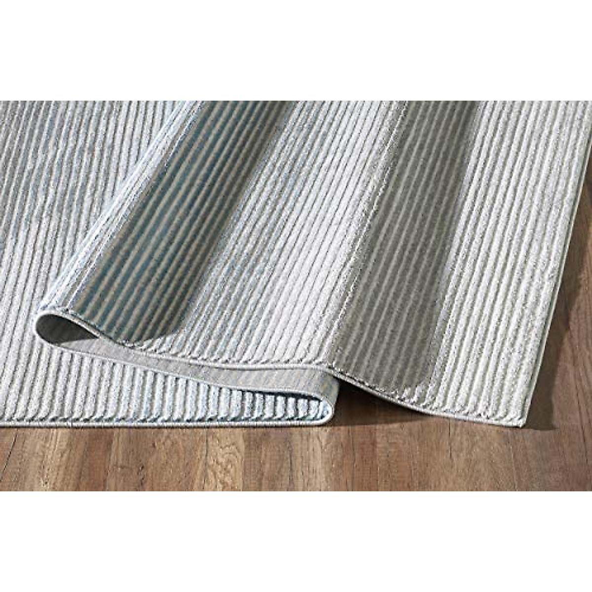 Abani Grey & Blue Minimalist Striped 4' X 6' Area Rug - Rustic Rugged Contemporary Modern Style Accent Rug, Vista Collection Rugs