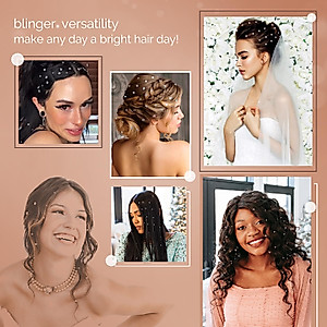 blinger Starter Kit | Women's Hair Styling Tool + 75 Precision-Cut Glass Crystals | Bling Hair in Seconds! Bedazzling Multi-Faceted Gems | Hair-Safe – Bling In Brush Out