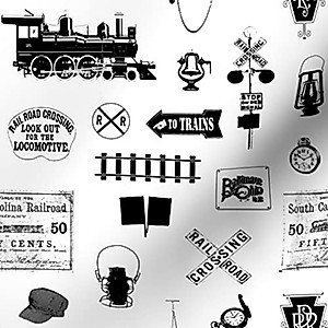 Spoonflower Fabric - Railroad Small Train Trains Black Steam Printed on Petal Signature Cotton Fabric Fat Quarter - Sewing Quilting Apparel Crafts Decor