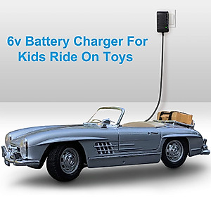 Weewooday 6V Charger for Kids Ride On Car, 6V Battery Charger for Ride on Toys with Charging Indicator Light for SUV Electric Baby Carriage Ride Toy Battery Supply Power Accessories