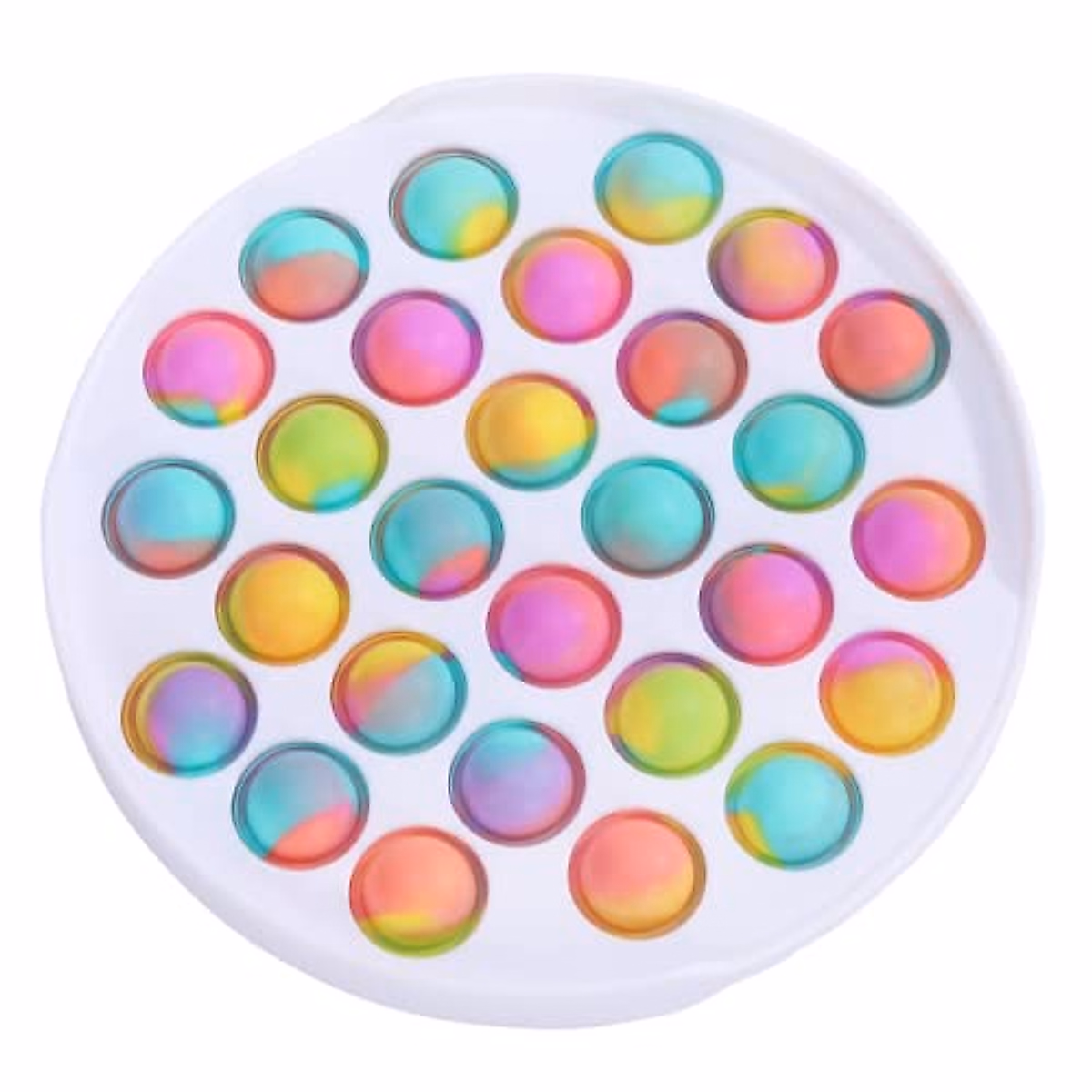 Mio Toys - Push & Pop Sensory Fidget Toy, Relieve Stress and Anxiety, Increase Focus and Attention, for Adults and Kids, Food Grade Silicone, Washable, Eco-Friendly (Tie-Dye Circle)