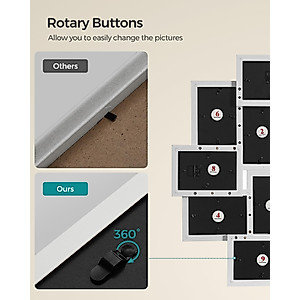 SONGMICS Collage Picture Frames, 4x6 Picture Frames Collage for Wall Decor, 10 Pack Photo Collage Frame for Gallery, Multi Family Picture Frame Set, Glass Front, Assembly Required, Cloud White