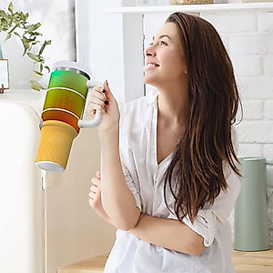 RPLIFE Chic Volleyball Court Orange 40 Oz Tumbler with Handle and Straw, 30 Oz Tumbler with Handle, Travel Coffee Tumbler