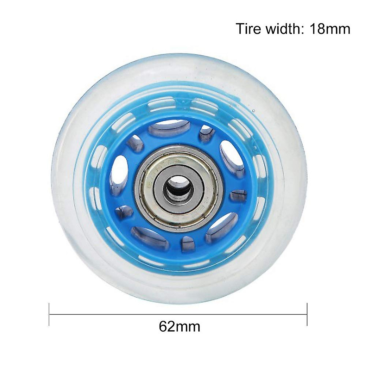 YOZUMD 6.2cm Office Transparent Silent Mute Caster Wheel Luggage Cart Trolley Skate Accessory Blue