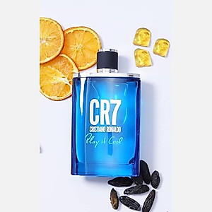 Cristiano Ronaldo CR7 Play It Cool - Blends Bright Citruses And Aromatic Fougere Notes - Fresh, Invigorating And Sensual - Light Enough For Everyday Wear - Masculine Fragrance - 1 Oz EDT Spray