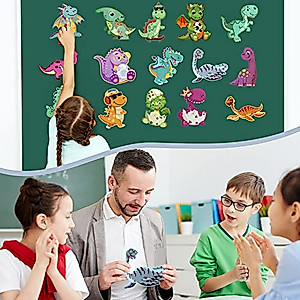 MWOOT 45 Pcs Paper Dinosaur Cutout Decoration Set,Creative Bulletin Board Cut-Out with Glue Point Dots for Classroom Party Supplies Decorations,Cute Animals Cardstock for Gift Child(15 Styles,15x15cm)