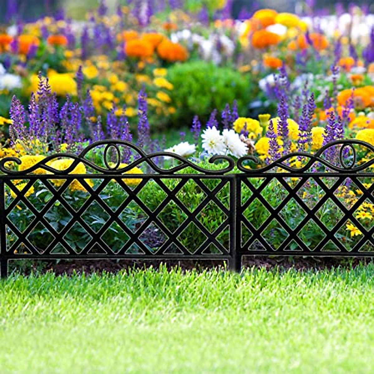 Haokaini Decorative Garden Fence 14in(H) x18.5in(L) Dog Pet Animal Barrier Landscape Fencing Border Fence Panel Flower Edging for Outdoor Yard Patio Flower Bed