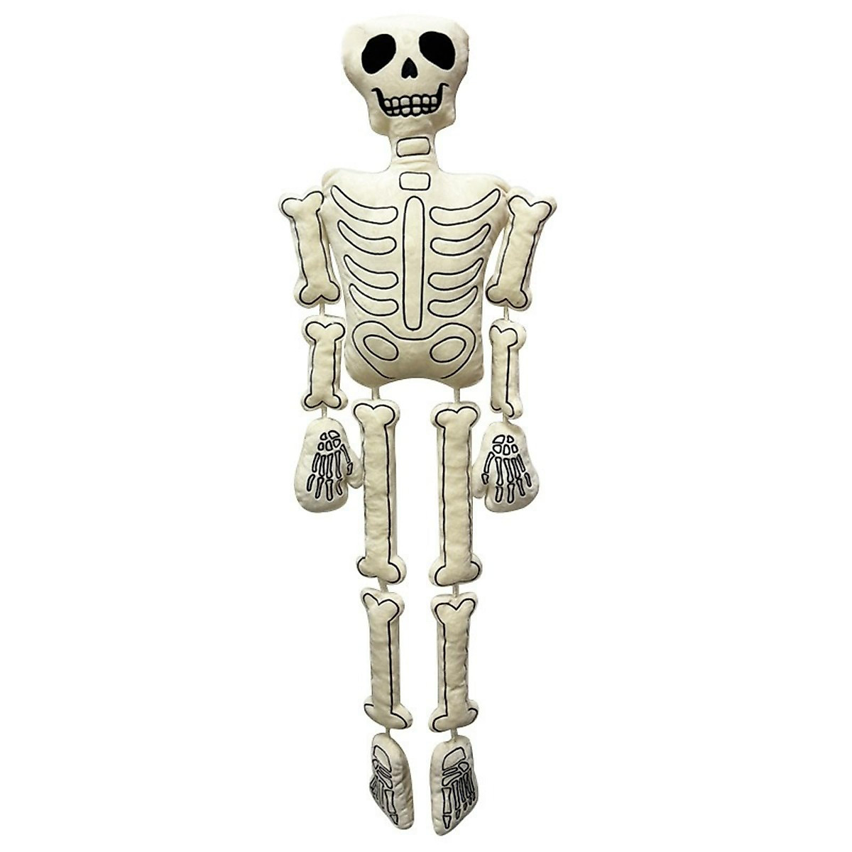 bigmon: 43 inch Skull and White Bones; Head Structure of White Bone Man; Stuffed Plush Toys; Halloween Plush Skeleton (110cm); Shelf Decoration, Handmade Halloween Decorations, Plush Skeleton Dolls
