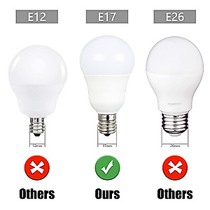 Ganiude E17 Intermediate Base LED Bulbs, 6W (60-Watt Equivalent) G14 Globe Light Bulbs, 600LM 5000K Daylight, Non-Dimmable Ceiling Fan Light Bulbs, Pack of 4