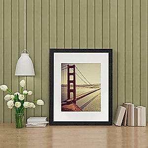 BAIJIALI 8x10 Picture Frame Black Wood Pattern with HD Plexiglass,Display Pictures 5x7 with Mat or 8x10 Without Mat, Horizontal and Vertical Formats for Wall and Table Mounting