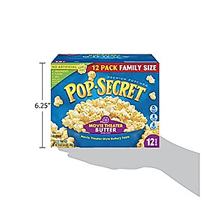 Pop Secret Popcorn, Movie Theater Butter, 3.2 Ounce Microwave Bags, 12 Count Box (Pack of 4)