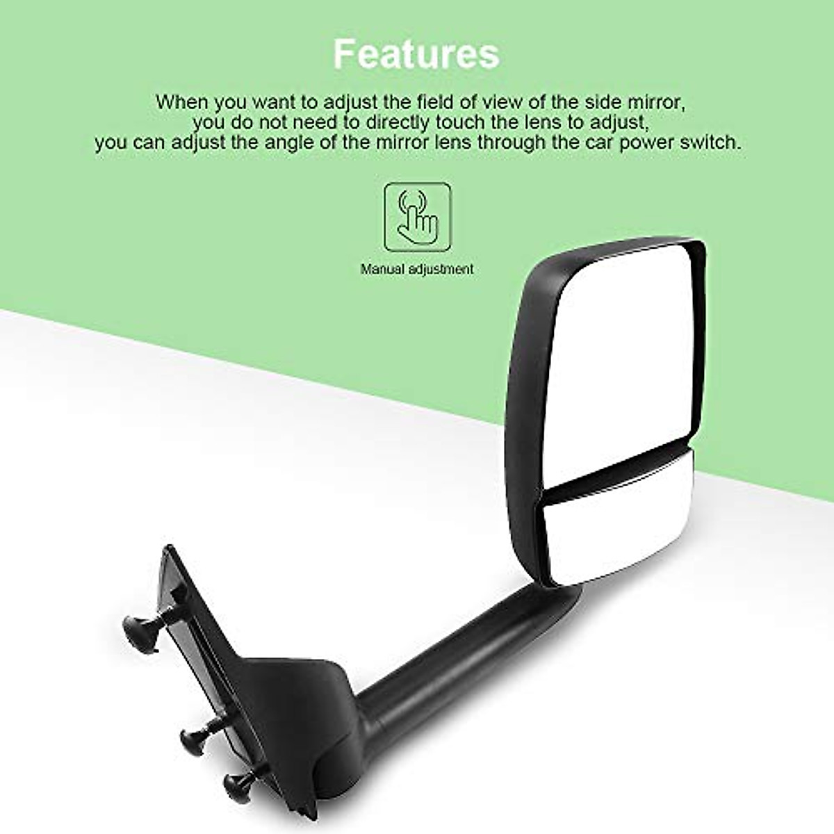 SCITOO Passenger Side View Mirror fit for 2003-2011 for Chevy Express 1500/2500/3500 for GMC Savana 1500/2500/35000 with Manual Fold Textured Right Exterior Mirror GM1321426