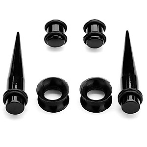 CABBE KALLO 14G-00G 36pcs Ear Gauges Stretching Kit Surgical Steel Tapers Tunnels Plugs Piercing Set Body Jewelry