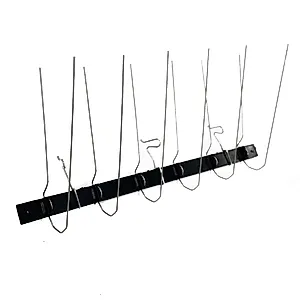 Gutter-Point Stainless Steel Bird Spikes - Pigeon Repellent Kit for Rain Gutters - Nest Deterrent Metal Pins Strips with Plastic Base & Clips - 50-Pack