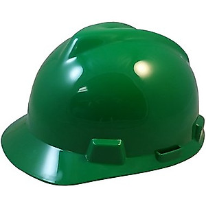 MSA V Cap Style Hard Hats w/FasTrac III Suspensions and Handy Tote Bag - Green