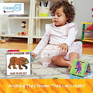 CreateOn Magna-Tiles Brown Bear, What Do You See? (The Very Hungry Caterpillar) Set, Eric Carle Books for Kids’ Building Toys, Magnet-Tiles Toys for Ages 3+, 16 Pieces