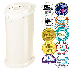 Ubbi Steel Odor Locking Diaper Pail + Disposable Pail Bags Value Pack