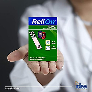 ReliOn Prime Blood Glucose Test Strips, 50 Ct (3 Pack) Bundle with Exclusive Look After Your Diabetes - Better Idea Guide (4 Items)