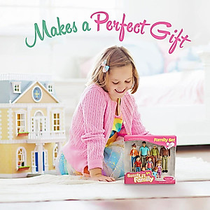 Sweet Li'l Family Dollhouse People Set of 9 Action Figure Set - Grandpa, Grandma, Mom, Dad, Sister, Brother, Toddler, Twin Boy & Girl