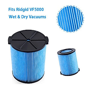 VF5000 Shop Vac Filters for Ridgid Shop Vac,3-Layer Pleated Paper vacuum filter Fits for Rigid Wet Dry Vacuums 5-20 Gallon for WD1450 RV2400A WD0970 WD1270 WD06700 WD1851 WD1680