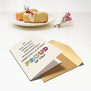 Chenive So Proud Of You Card, Graduation Card, Congratulations on Grad Card, Congrats Card, New Job Card, Promotion Card, Well Done Card