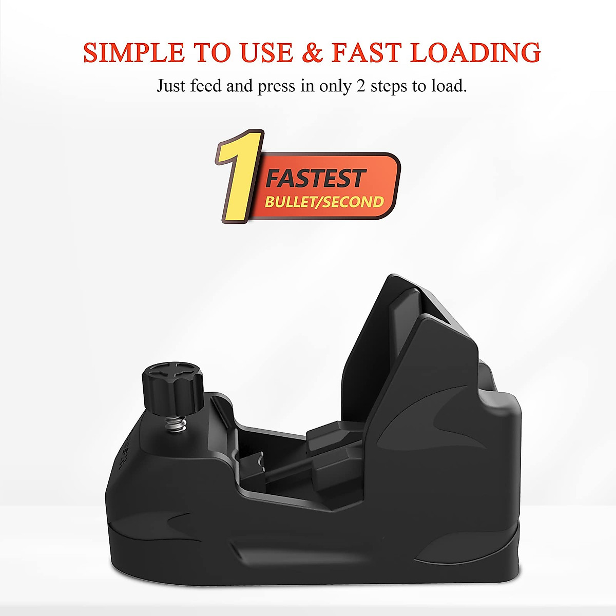 Ludex Universal Pistol Speed Loader, Mag Reloader for 9mm Luger 10mm .40S&W .45ACP .357Sig .380ACP 1911 Single and Double Stack Magazines-Dark Black