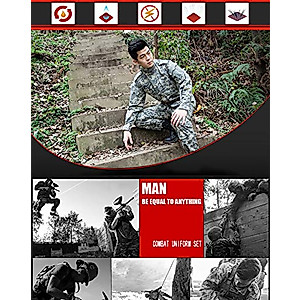 MINGHE Men's Combat Uniform Military Tactical Shirt and Pants Set Cp Camo Long Sleeve Army Suit for Hunting Airsoft Paintball