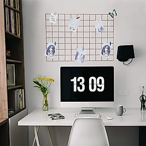 GBYAN Wall Grid 2 Pack Wire Photo Grid Panels Metal Picture Rack Wall Organizer for Memo, Photo Display, 25.6" x17.7 Each Grid Panel