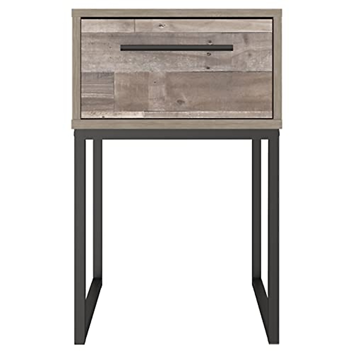 Signature Design by Ashley Neilsville Industrial 1 Drawer Nightstand, Light Brown