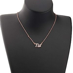 ENSIANTH Tia Necklace Aunt Gift Tia Letter Necklace Gift for Auntie (RG)