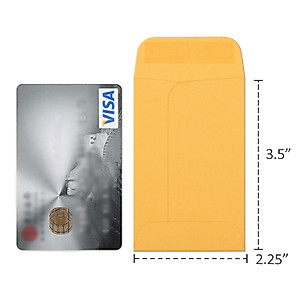 ValBox #1 Coin Envelopes 2.25x 3.5 Small Parts Envelope with Gummed Flap for Home, Garden or Office Use, Brown Kraft Seed Envelopes 500 per Box