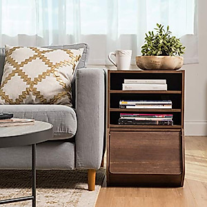 IRIS USA 3-Shelves Modular Wood Stacking Storage Box, for Office Closet and Nightstand, Easy Assembly, Customizable, Stacking Storage Boxes, Walnut