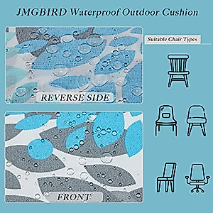 JMGBird Outdoor Chair Cushions Set of 4, Patio Cushions D16xW17 Inch with Ties, Outdoor Chair Pad for Patio Furniture
