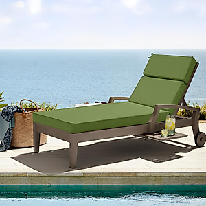 idee-home Chaise Lounge Cushions Outdoor, Lounge Chair Cushions for Outdoor Furniture Thick Comfortable Water Resistant Lounge Patio Replacement Cushion 72in.L x 21in.W x 3in.T