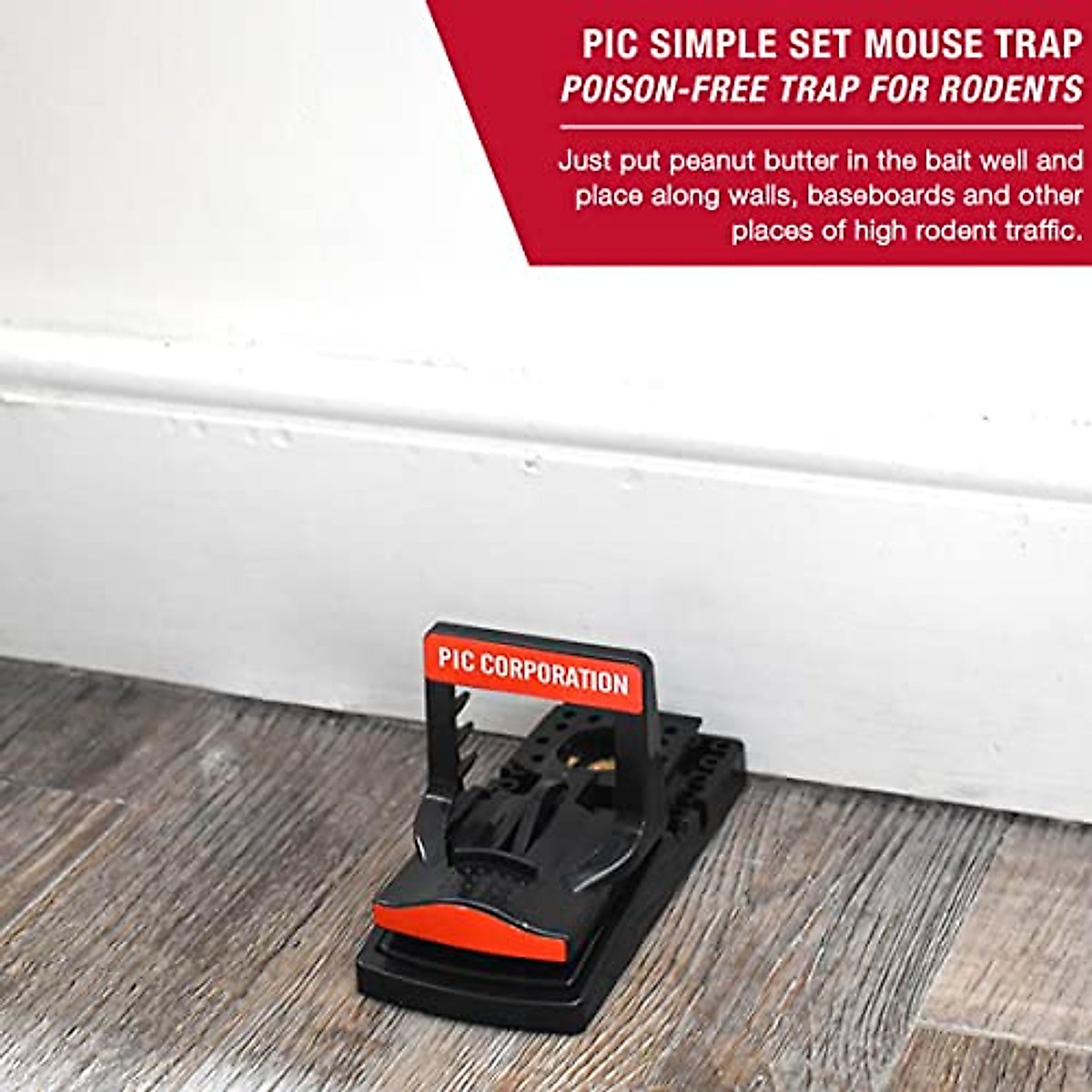PIC Simple Set Mouse Traps, 2 Count (Pack of 6)