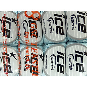 Lot of 8 Skeins Ice Yarns Baby Cotton (100% Giza Cotton) Yarn Baby Blue