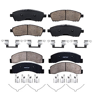 Detroit Axle - Brake Pads for 1999-2004 Ford F-250 F-350 Super Duty 2000-2005 Ford Excursion, 4pc Front & Rear Ceramic Brake Pads Set Replacement