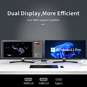 Mini PC Windows 11 Pro,8GB DDR4 RAM+128GB SSD Intel 11th Gen Processor N4000 Mini PC Mini Computers Support 4K@60Hz Dual HDMI Display,WiFi 2.4G/5G,BT5.0USB 3.0,Gigabit Ethernet