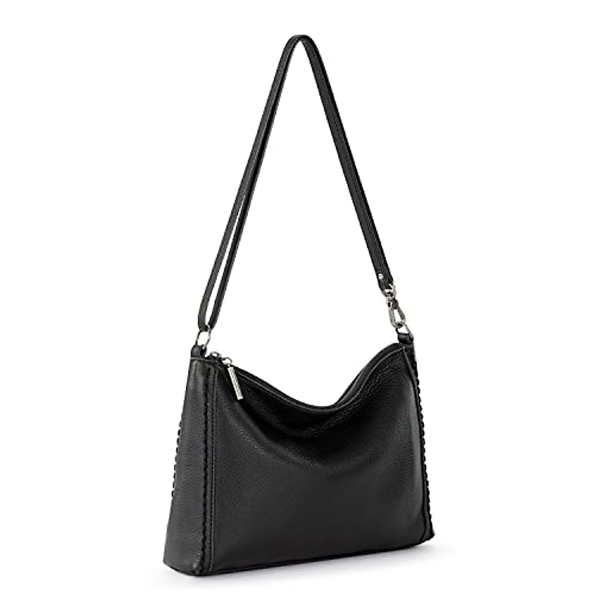 The Sak Lumi Crossbody in Leather, Convertible Crossbody, Black