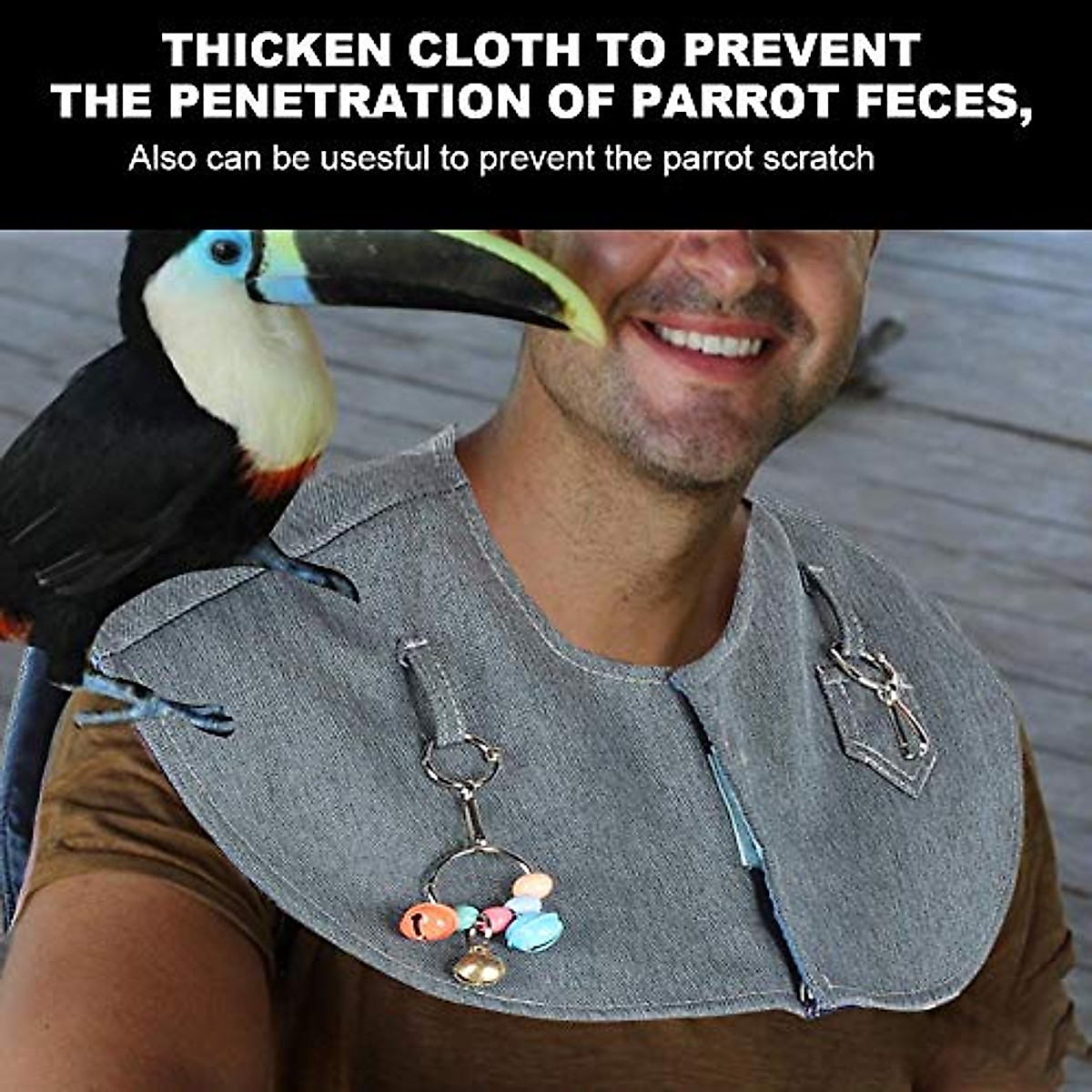 Leftwei Anti-Scratch Shoulder Protector, Multi-Functional Parrot Training Shoulder Cape Protector Stand Bird Diaper Bird Anklet Toy for Small Medium Parakeets Cockatiels