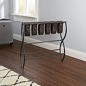 Silverwood Julian Metal Folding Luggage Rack with Contour Legs, Dark Brown