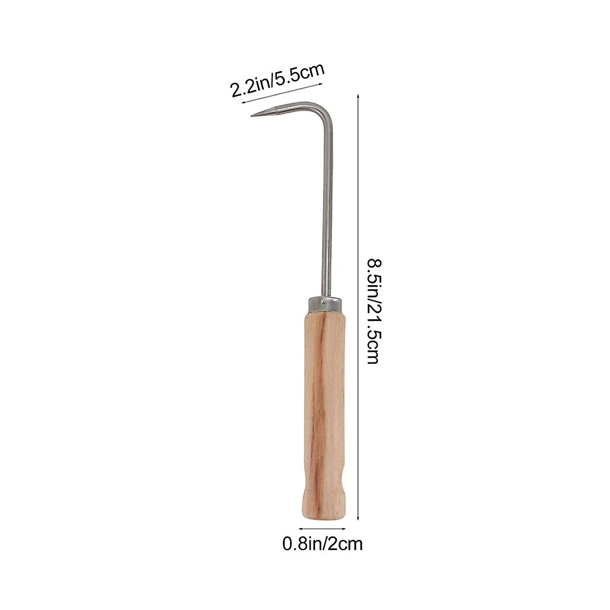 generic 2pcs Gardening Tool Single Claw Root Hook Manual Root Lifter Weeder Stainless Steel Weeds Remover Classic Weeder Garden Lawn Transplant Bonsai Tools