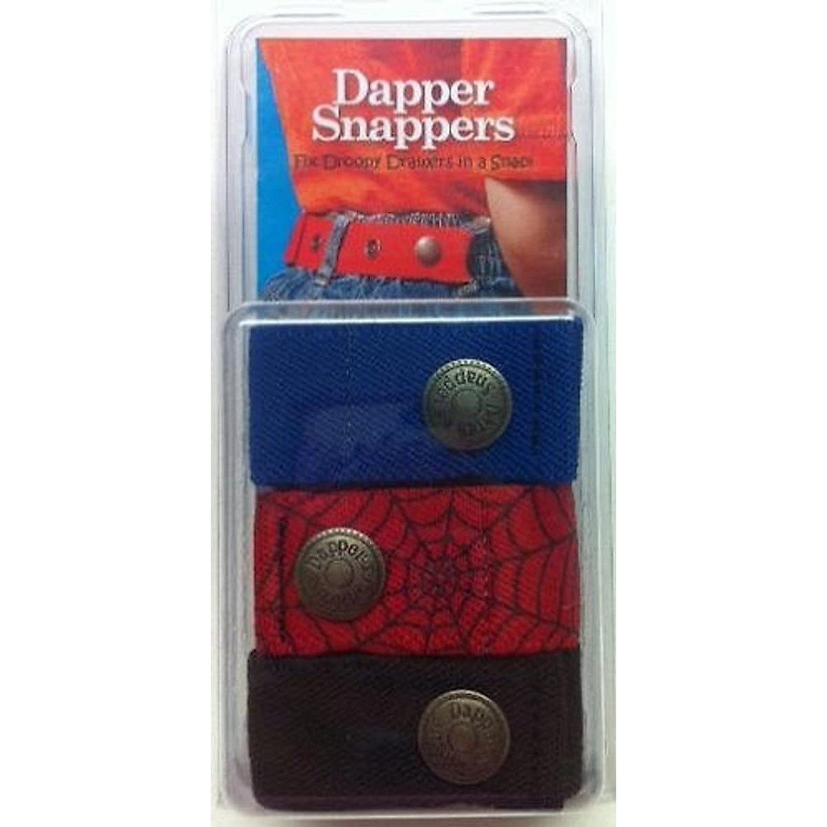 Dapper Snapper Baby & Toddler Adjustable Belt 3 Pack ~ Royal Blue, Spiders & Black