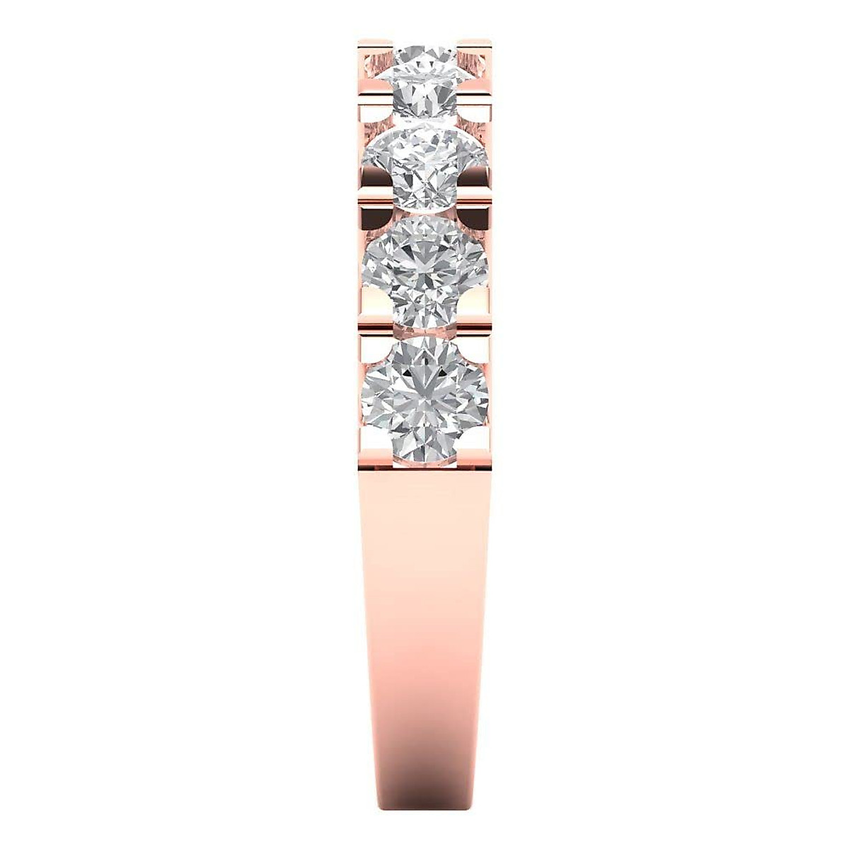 1.44 ct Brilliant Round Cut Clear ZIron 14k Rose Gold Stackable Wedding Engagement Designer Anniversary Ring Band Sz 11