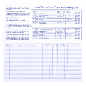 6PCS Check registers for Personal Checkbook, Upgrade Checkbook Register and transactions Ledgers.
