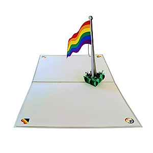 iGifts And Cards Awesome Pride Rainbow Flag 3D Pop Up Greeting Card – Gay Gift For Husband, Lesbian Present For Wife, Support For LGBTQIA Month, Unique LGBT Birthday Celebration, 6"X8"