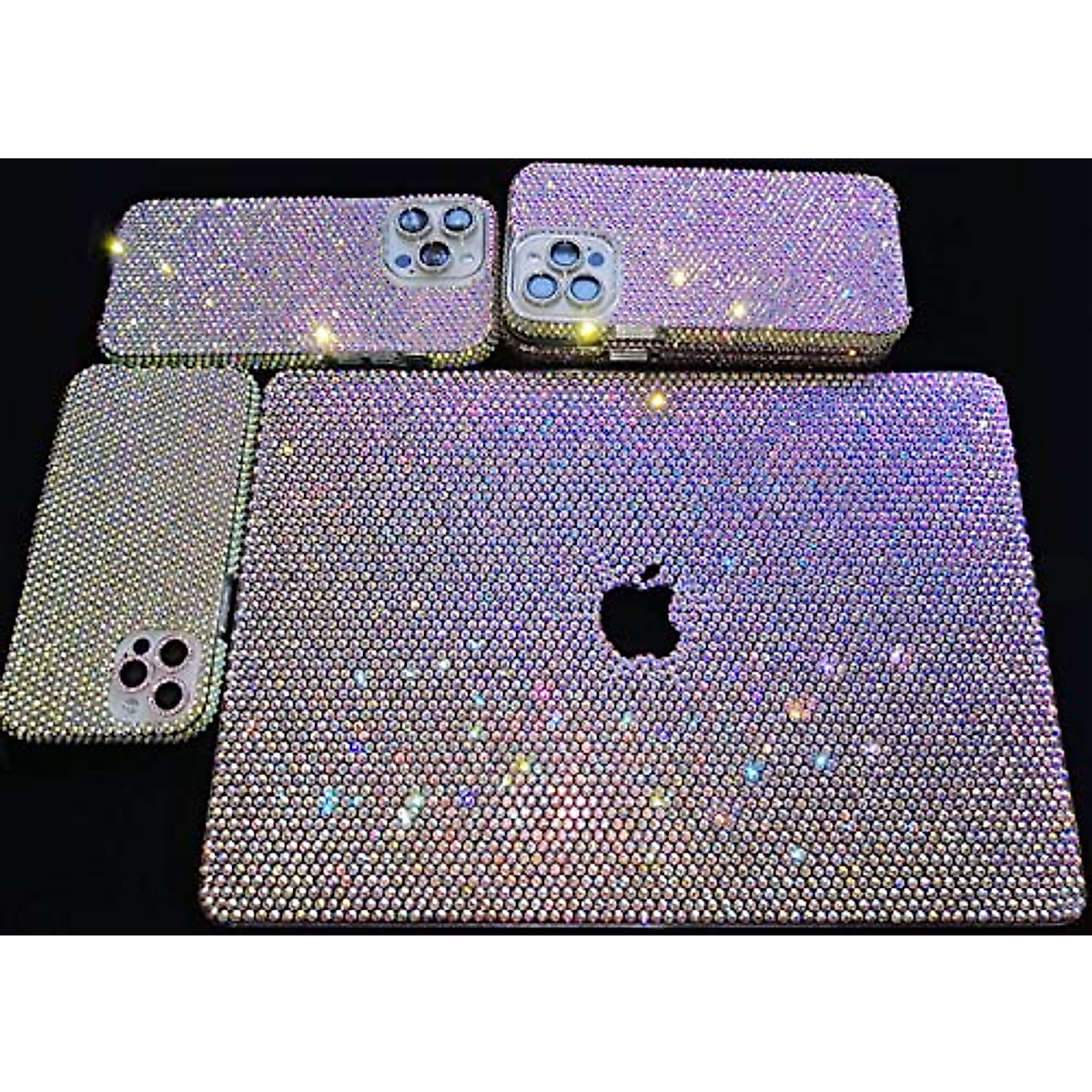 Teazgopx Bling Rhinestone MacBook Air 13 inch Case 2022 2021 2020 2019 2018 Release M1 A2337 A2179 A1932 Touch ID,3D Glitter Sparkle Diamond Case Fashion Luxury Shiny Crystal Hard Shell for Women Girl