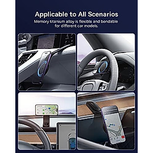 Baseus for Magsafe Car Mount, Magnetic Phone Holder for Car, Magsafe Car Dash Mount Compatible with iPhone 14 13 12 Pro Plus Max Mini, Bendable Memory Titanium Alloy for All Dashboard, Windshield