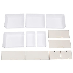 OUKANING Plastic 6 Drawers Storage Cabinet, Modern Beige PP Stackable Vertical Clothes Storage Tower for Storing Clothes, Toys, Books, and Other Items