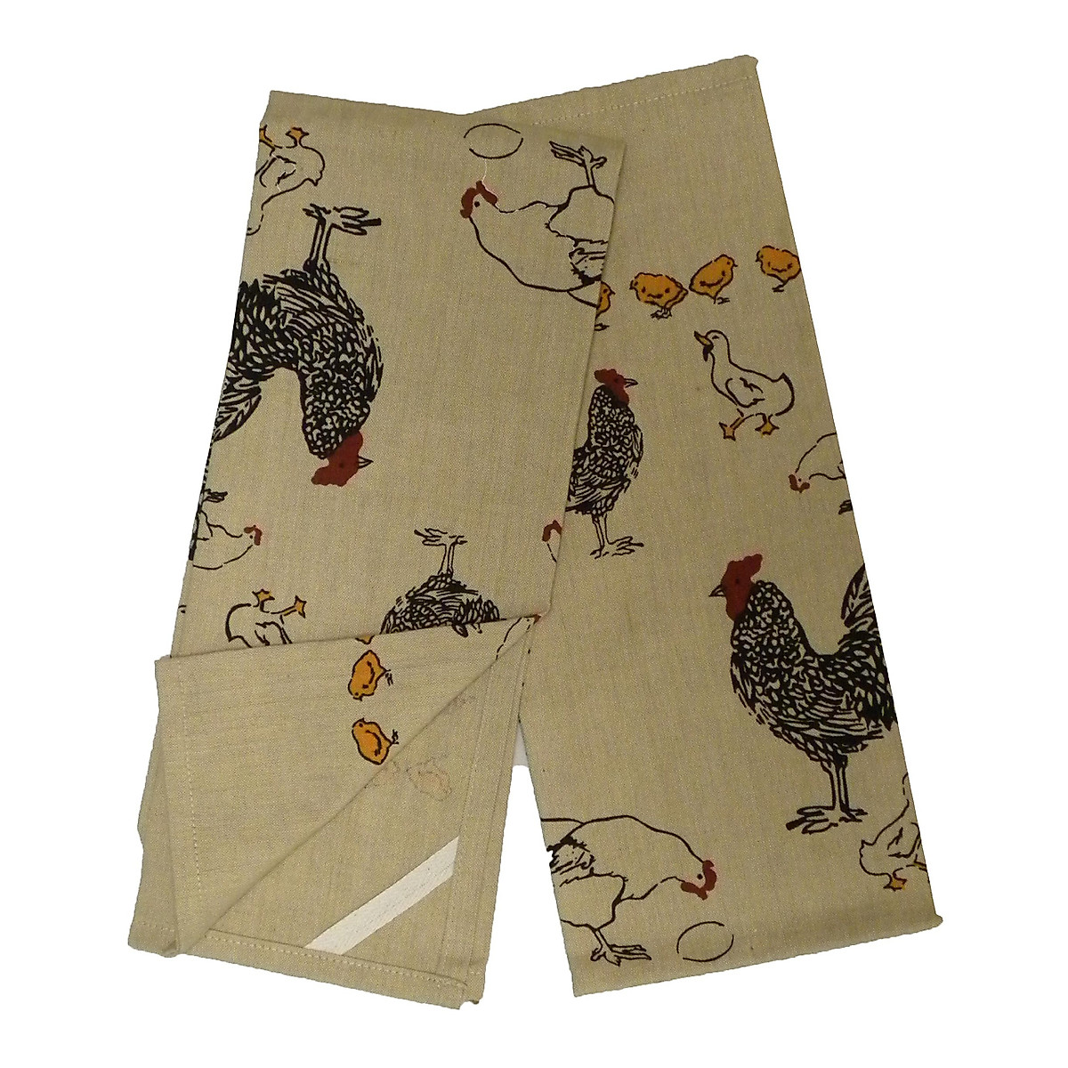 Overseas Trading Chickens Novelty Print Motif Kitchen Towels, Set of 2
